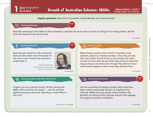 Blake's Learning Centres: Australian History Centres UP | Blake Education