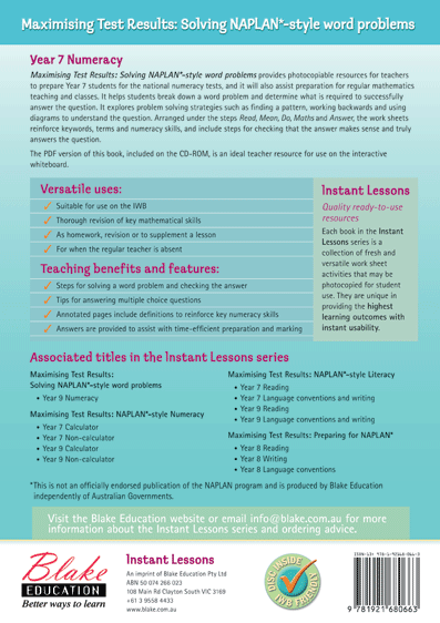 Maximising Test Results - Solving NAPLAN*-style word problems Year 7 ...
