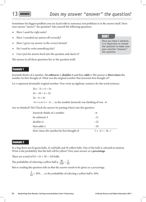 Maximising Test Results - Solving NAPLAN*-style word problems Year 9 ...