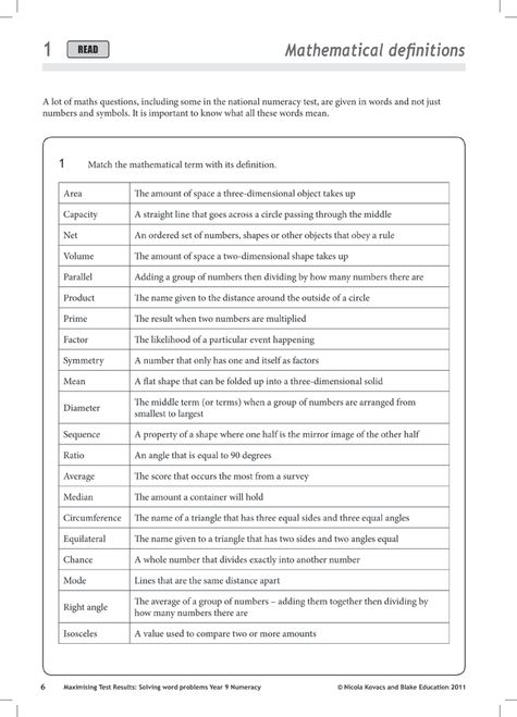 Maximising Test Results - Solving NAPLAN*-style word problems Year 9 ...