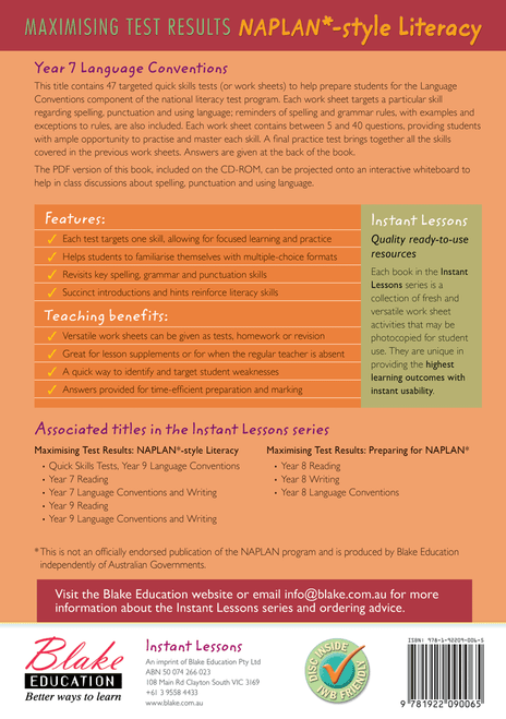 Maximising Test Results - NAPLAN*-style Literacy: Quick Skills Tests ...