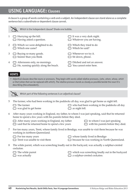 Maximising Test Results - NAPLAN*-style Literacy: Quick Skills Tests ...