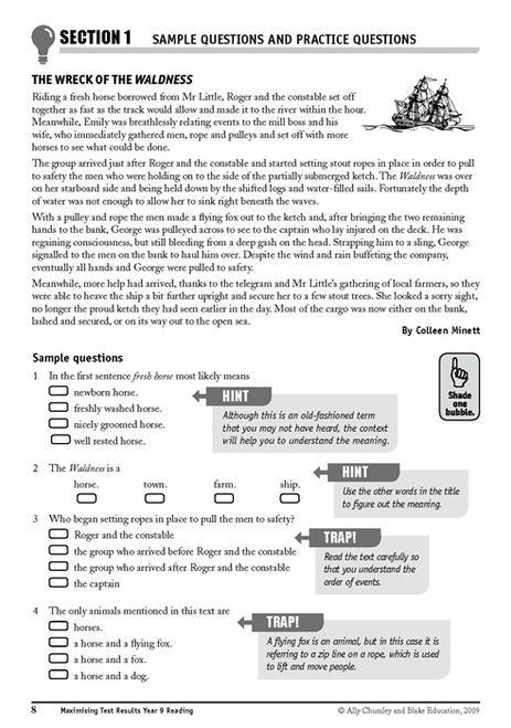 Maximising Test Results - NAPLAN*-style Year 9 Literacy: Reading ...