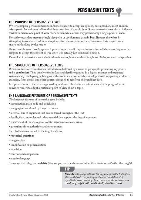 Maximising Test Results - Preparing for NAPLAN*- Year 8 Writing | Blake ...