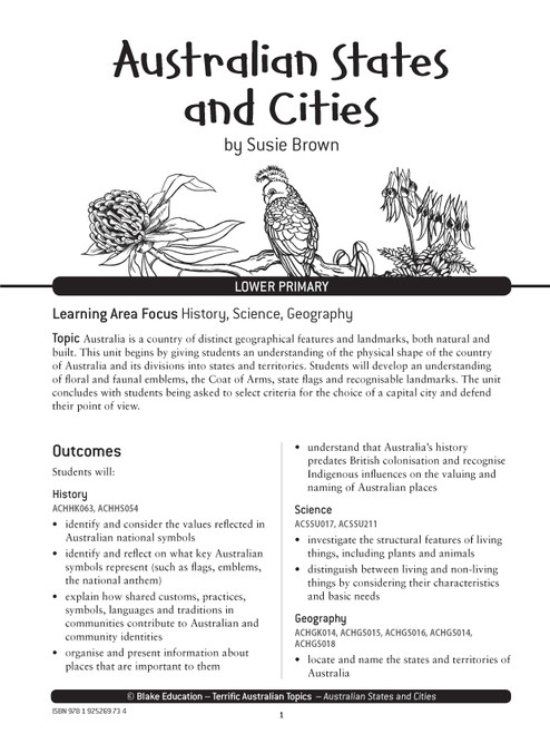 Terrific Australian Topics - Australian States and Cities - LP - Blake ...