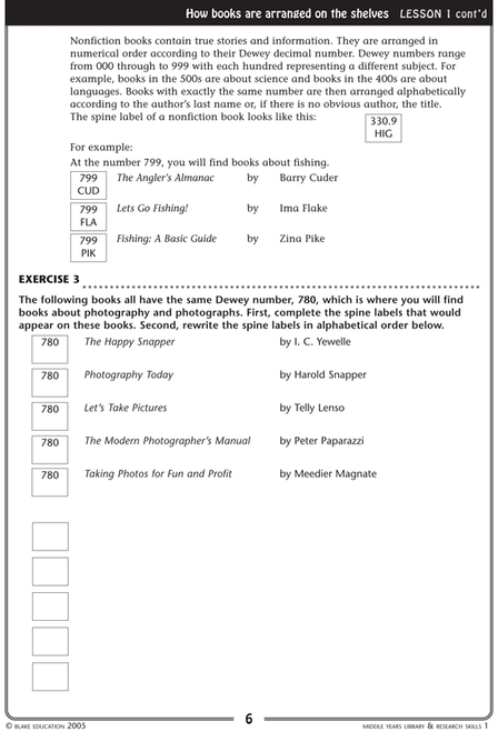 Middle Years Library & Research Skills - Book 1 | Blake Education