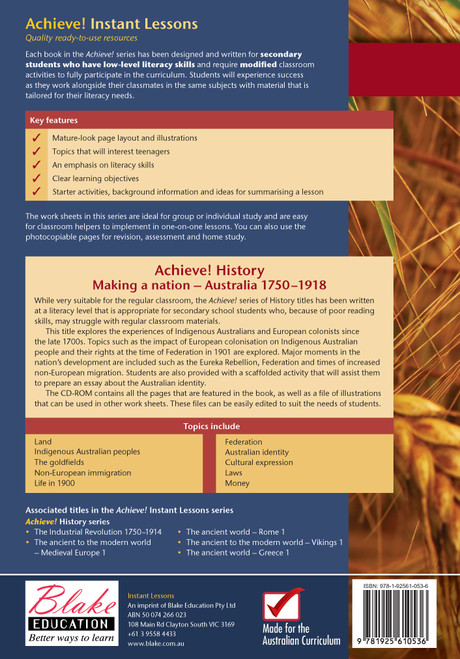 Achieve! History - Making a Nation - Australia | Blake Education