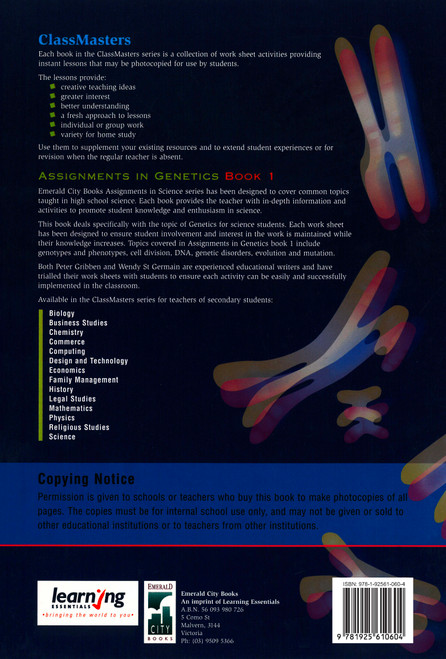 Assignments in Genetics - Book 1 | Blake Education