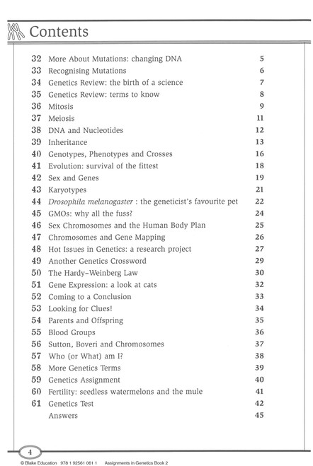 Assignments in Genetics - Book 2 | Blake Education