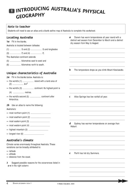 Senior Geography Book 1 - Australia - Blake Education