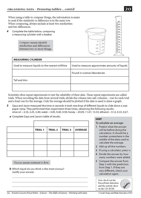 Instant Lessons PowerPoint - The Skills of Science - Working with Data ...