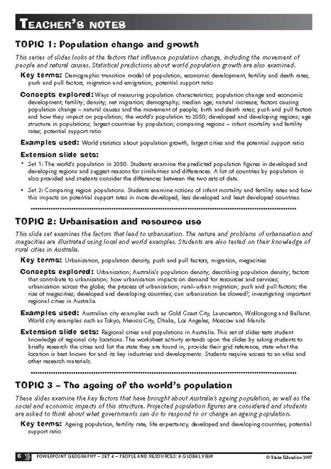 Instant Lessons PowerPoint - Geography - People and Resources: A Global ...