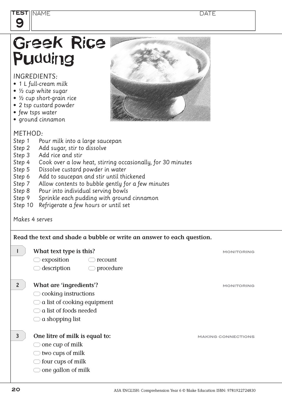 Achievement Standards Assessment: English - Comprehension Year 6