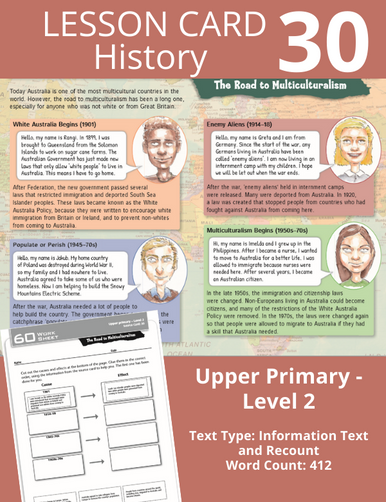 Blake's Compact Lesson Cards - History UP - Information Text and ...