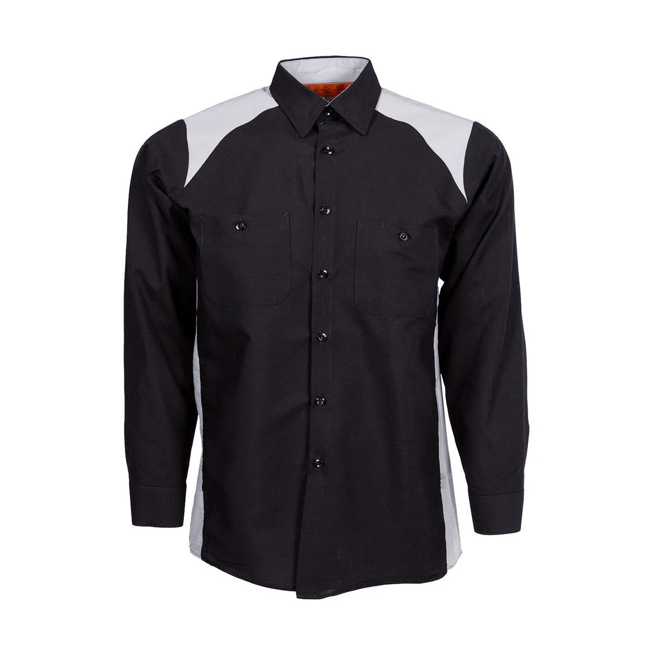 Motorsport Long Sleeve Work Shirt, Black with Gray|Men's Long Sleeve ...