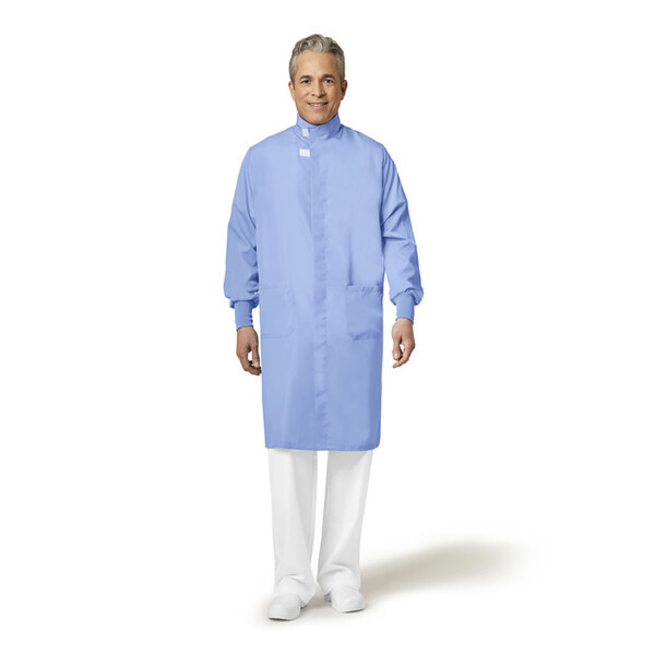 PFAS-Free Fashion Shield Ciel Blue Unisex Lab Coat |Women's Long Lab Coats