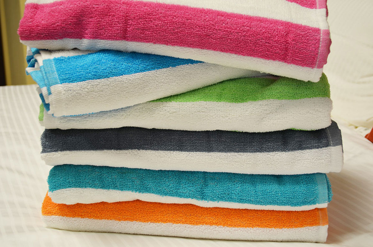 Cabana Stripe Towels, Economy, Assorted Colors Wholesale Beach Towels ...