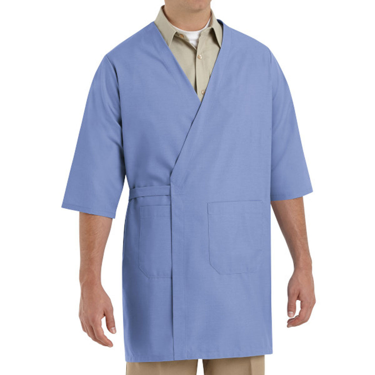 Red Kap® WP10WH White Collarless Butcher Wrap|Cobbler Smocks | Cobbler ...
