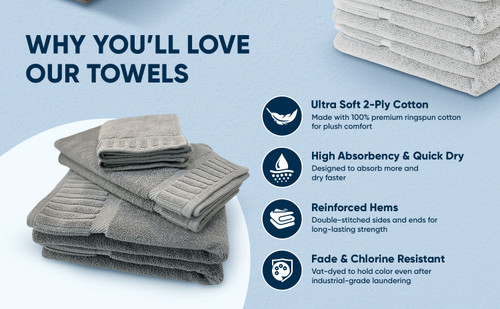 Luxury Piano Key Towels in White by Still Water|Small Quantity | Bath ...