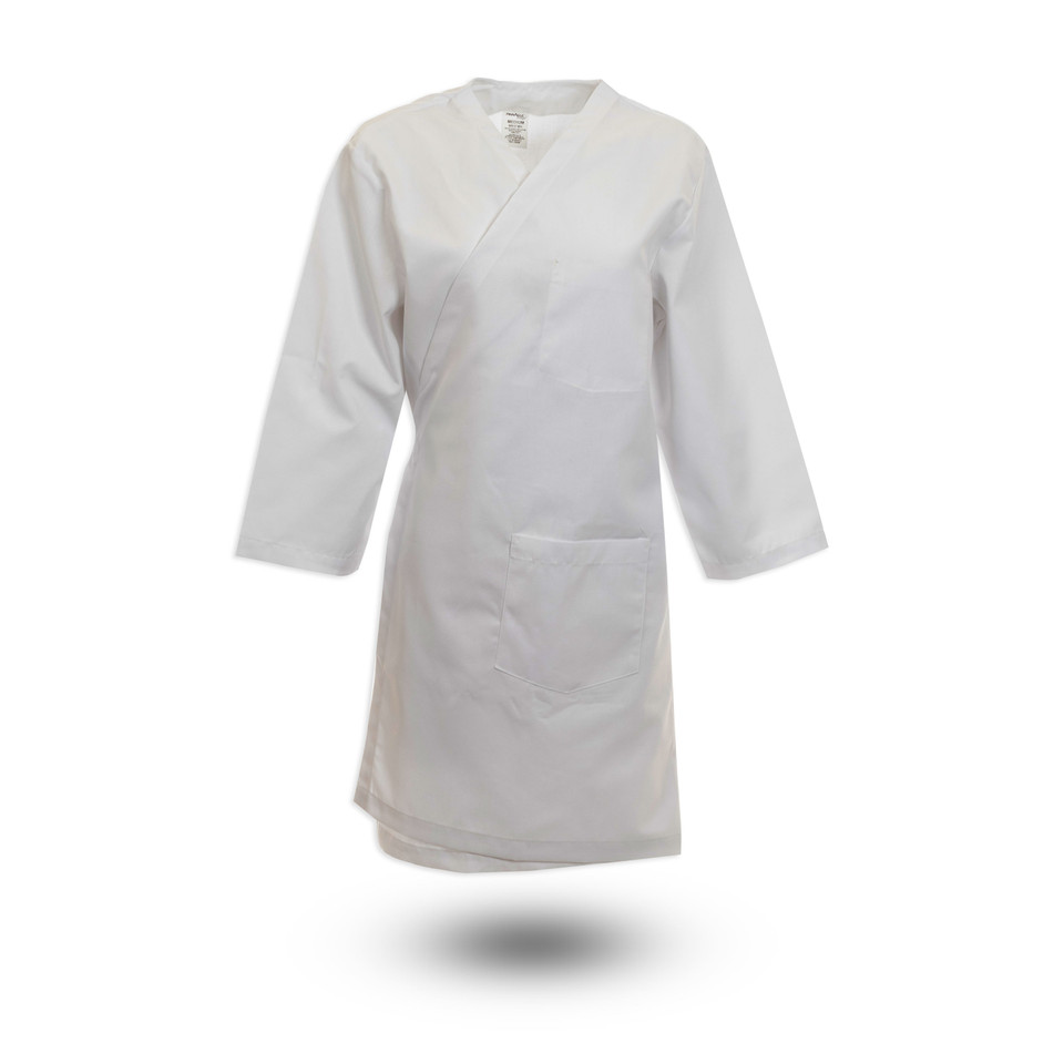 Smock Wrap, 3/4 Sleeve, No Pocket, White|Cobbler Smocks | Cobbler Aprons