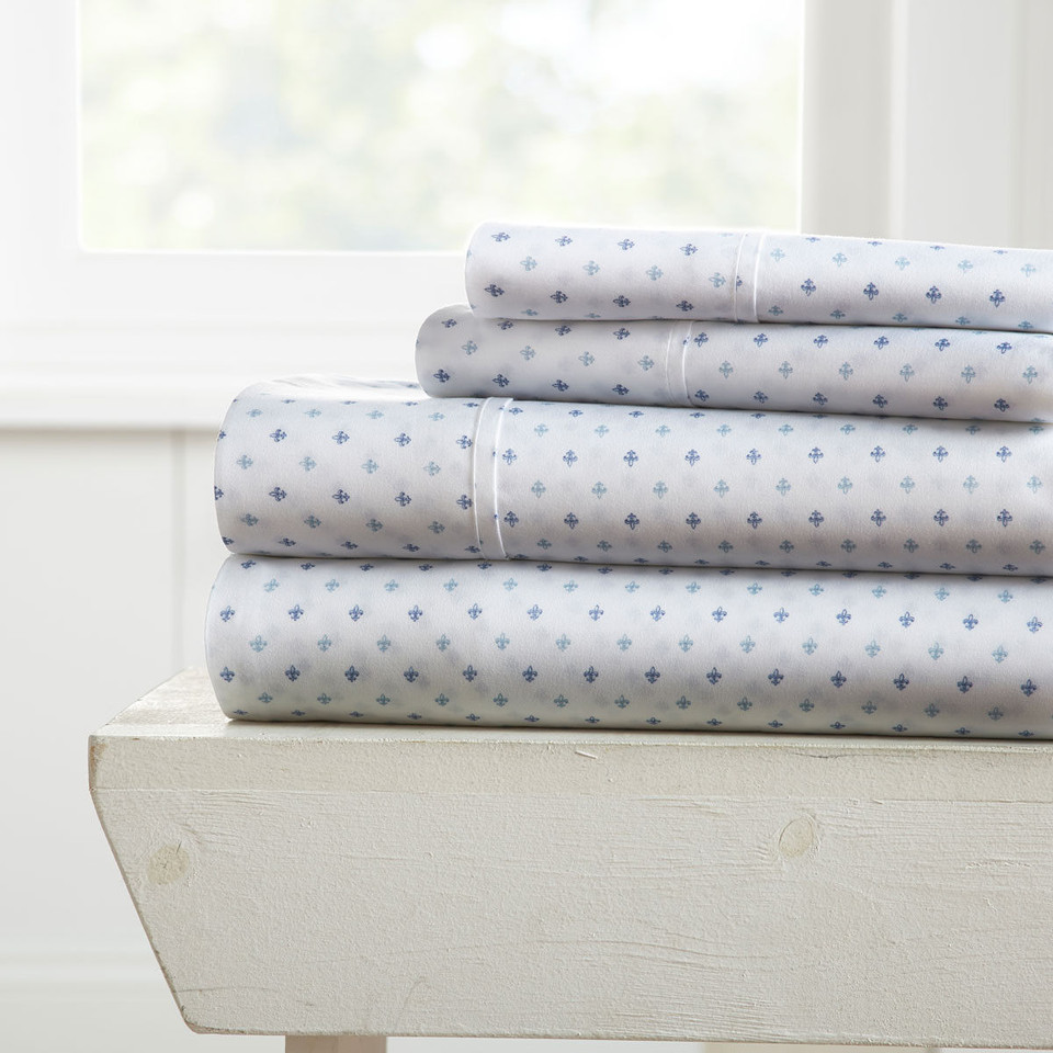 Lily Patterned 4-Piece Sheet Set|MicroFiber Bed Sheets