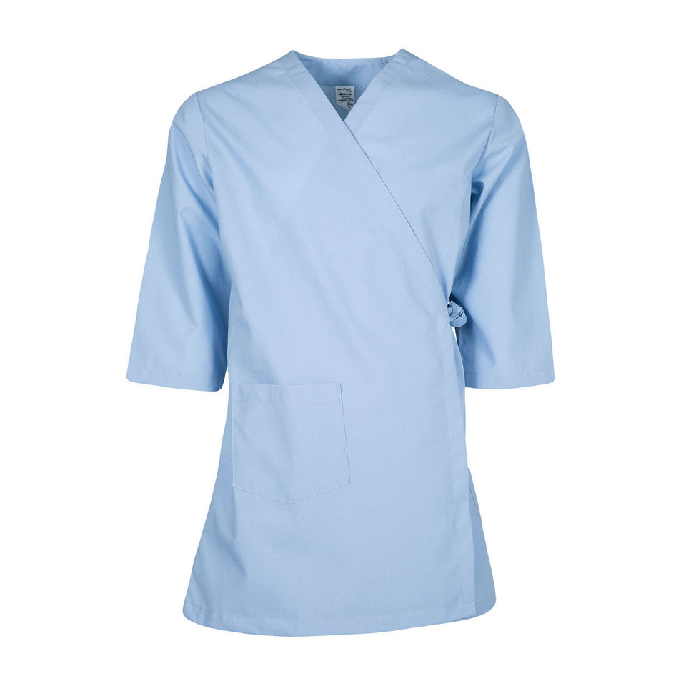 Navy Blue Smock Wrap Gown, 3 Pocket by Pinnacle Textile