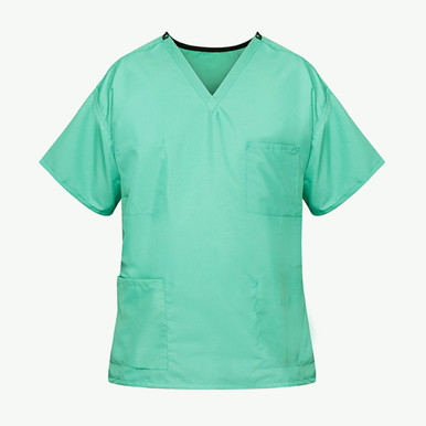 Unisex Reversible Scrub Top, Jade Green