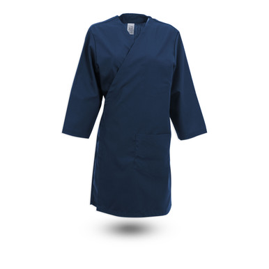 Navy Blue Smock Wrap Gown, 3 Pocket by Pinnacle Textile