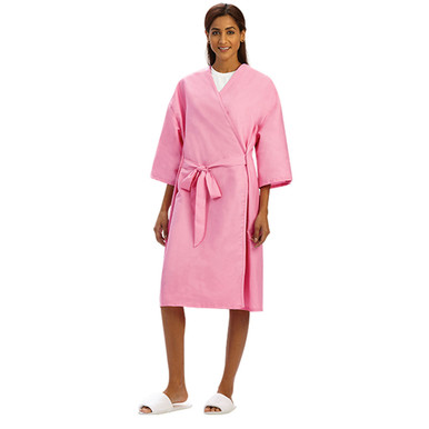 Women's Hospital Patient Robe, Pink- In Bulk Case of 12 or 36