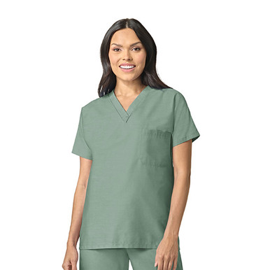 Sage Green Scrub Tops, Unisex - In Bulk of 72