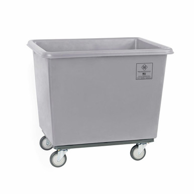 Steel Base Poly Box Truck, 12 Bushel, Gray