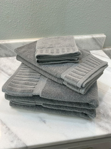 Luxury Piano Key Towels in Grey by Still Water|Small Quantity | Bath ...
