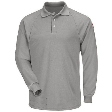 Bulwark Men's Classic Lightweight FR Long Sleeve Polo - Gray|FR Shirts ...