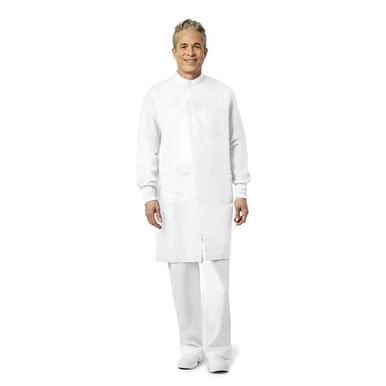 PFAS-Free T-Shield Snap Front Unisex White Lab Coat |Women's Long Lab Coats