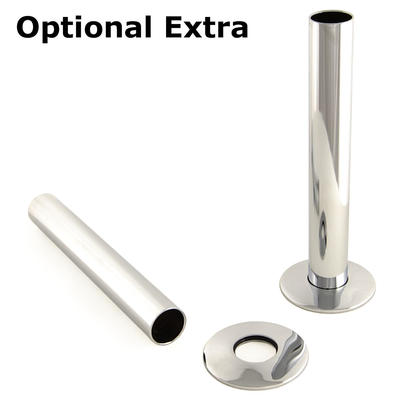 Cube Square Straight Radiator Valves - Chrome