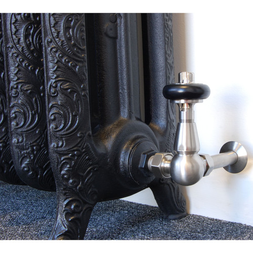 Faringdon Traditional Thermostatic Radiator Valve - Pewter (Corner TRV)