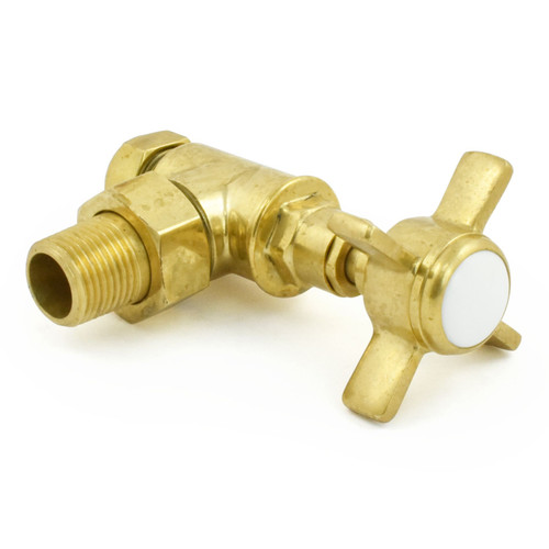 Westminster Crosshead Rad Valves Angled Unlacquered Brass (pair)