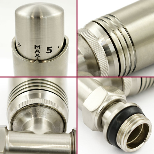 Delta Straight TRV Brushed Satin Nickel Thermostatic Radiator Valve