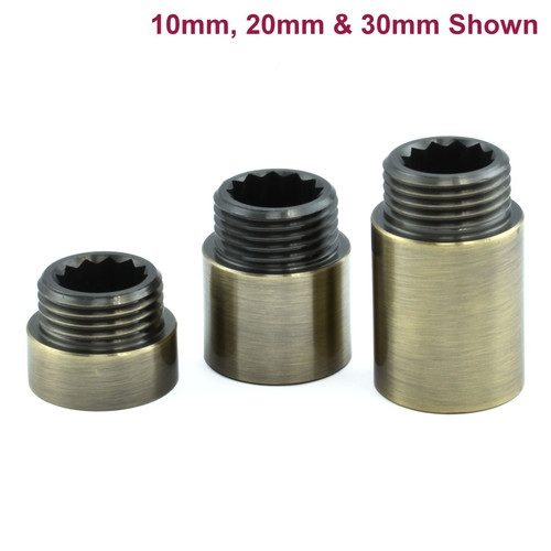30mm Rigid Radiator Valve Extension 1/2 inch BSP - Antique Brass