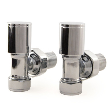 Apex Radiator Valve - Angled Chrome Pair