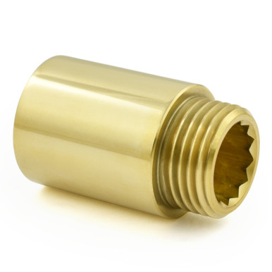 30mm Rigid Radiator Valve Extension 1/2 inch BSP - Unlacquered Brass