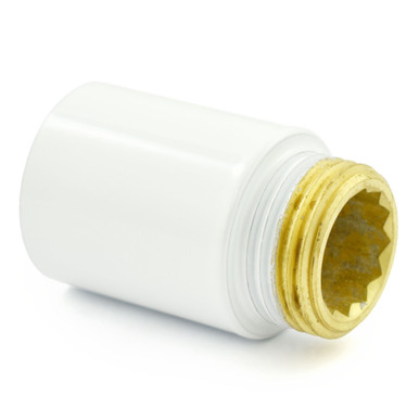 30mm Rigid Radiator Valve Extension 1/2 inch BSP - White