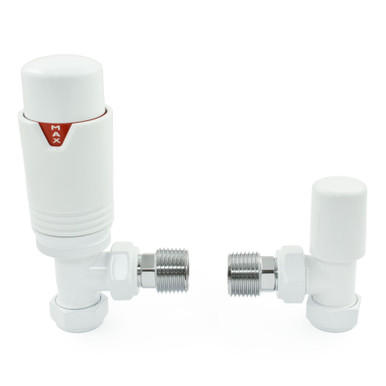 Echo Angled TRV All-White Thermostatic Radiator Valve