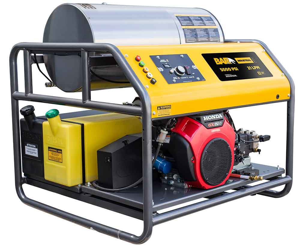 5000 PSI | 21 LPM Honda Powered Industrial Hot Water Pressure Washer
