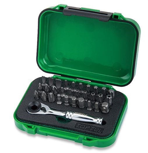 Toptul 31PCS 1/4" Hex Drive Mini Ratchet Bit Set - BLAX Tools & Equipment