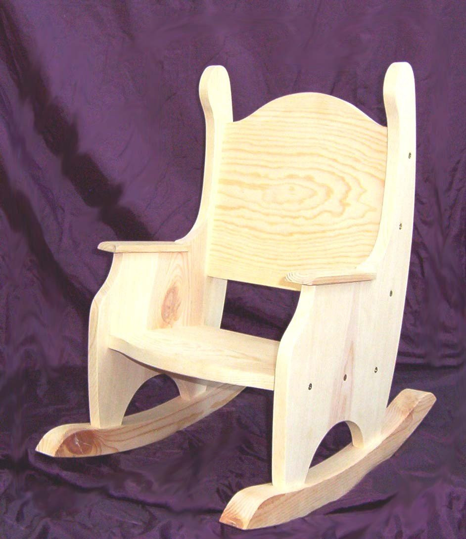 Unfinished Pine Child's Rocking Chair w/o Hearts - My Chaos by Design