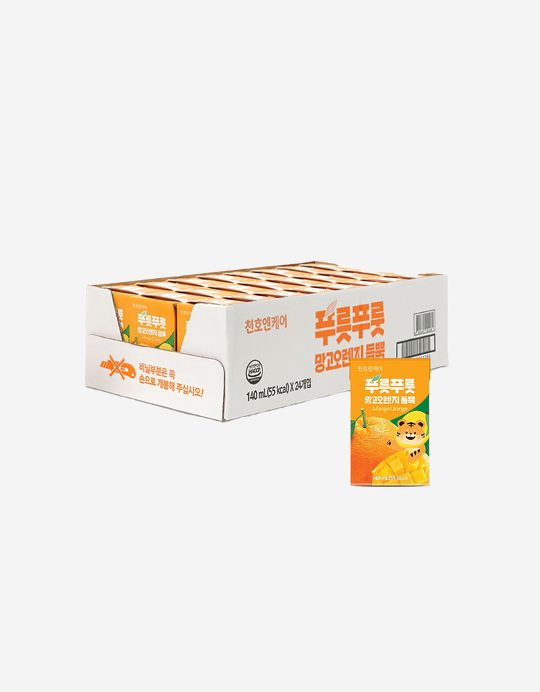 [한정수량] 천호엔케어 푸릇푸룻 망고오렌지듬뿍 140ml*24팩*1상자 | 와이즐리
