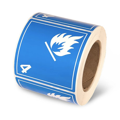 Class 4.3 Flammable Gases Dangerous Goods label 4" x 4" 500 per roll ...