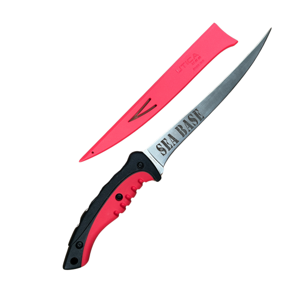 Filet Knife With Sheath Red