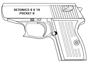Detonics 9X19 Pocket 9, 9MM, 6 Rd Magazine Or Grips - Triple K - Live Store